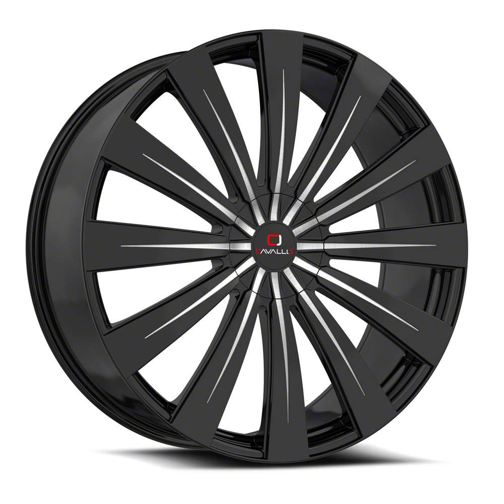 Cavallo Mustang CLV-49 Gloss Black and Machined Wheel; 20x8.5; 35mm ...