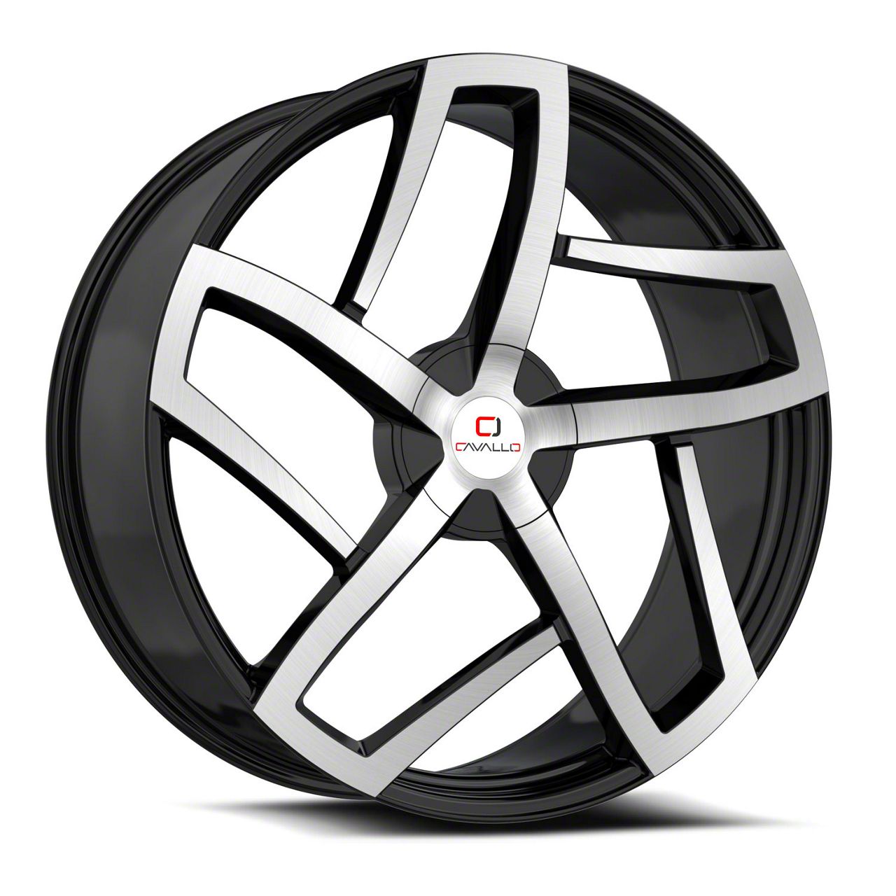 Cavallo Mustang CLV-50 Gloss Black and Machined Wheel; 18x8; 35mm ...