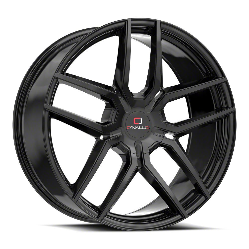 Cavallo Mustang CLV-55 Gloss Black Wheel; 20x8.5; 35mm Offset CLV-553208551121143+35GB (15-23 ...