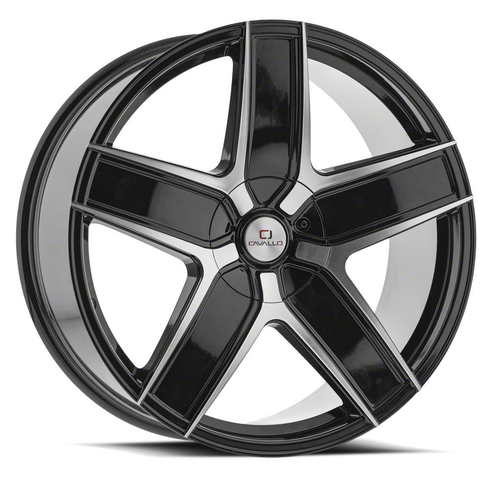 Cavallo Mustang CLV-C-31 Gloss Black and Machined Wheel; 22x8.5; 38mm ...