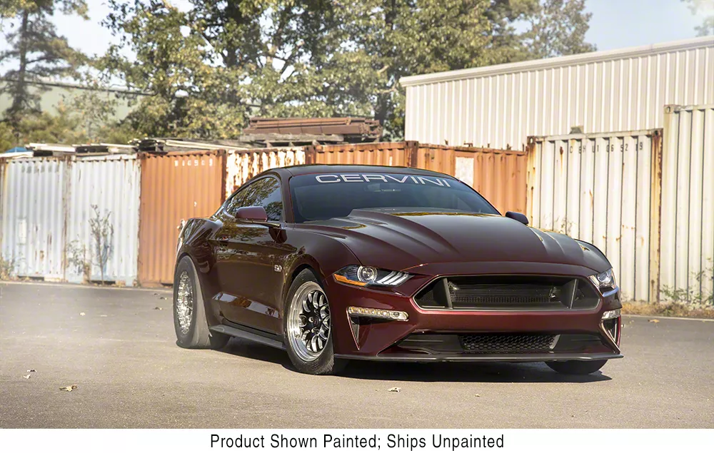 Cervini's Mustang Cobra R Style Hood; Unpainted 1244 (18-23 Mustang GT ...