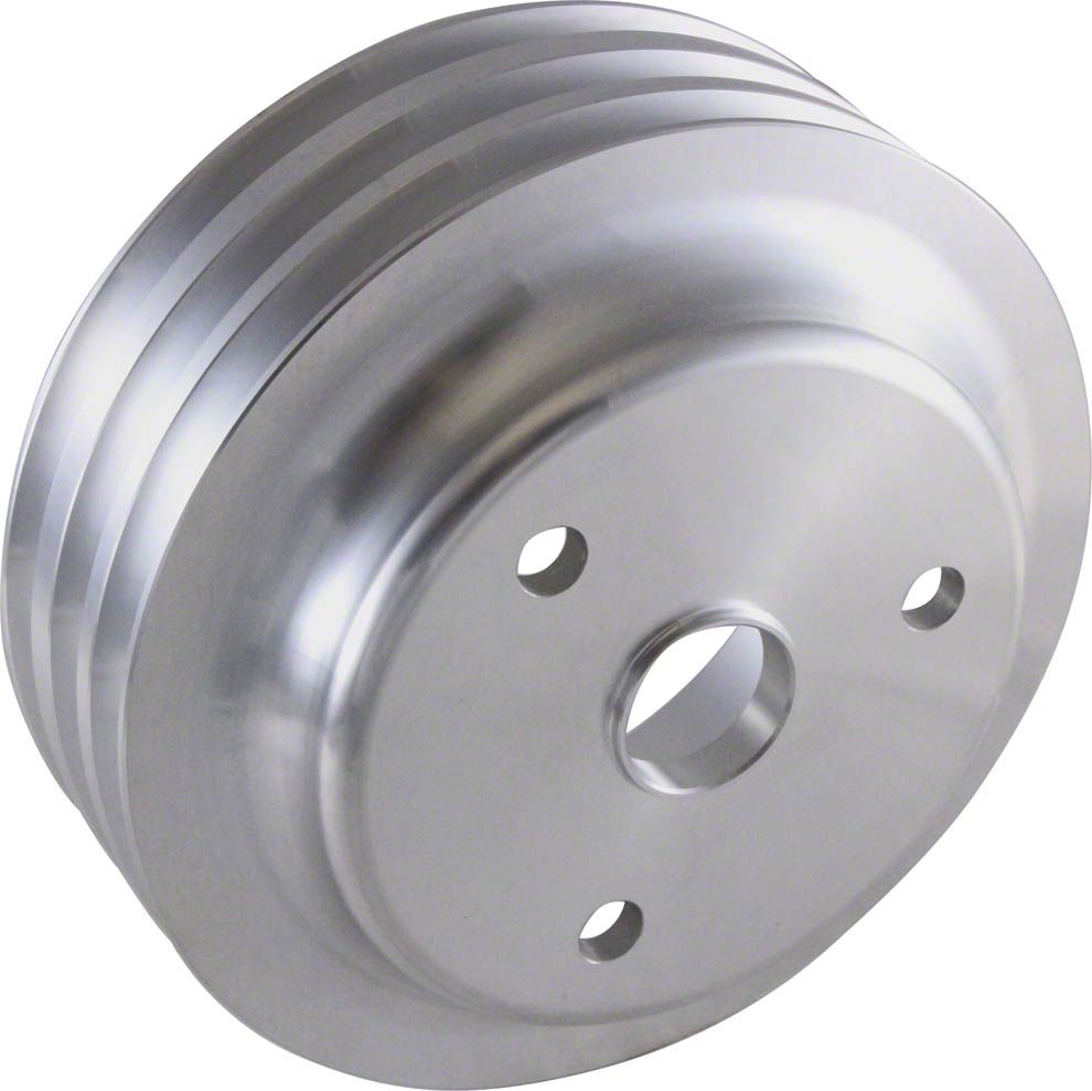 Camaro Small Block Chevy 3-Groove Long Crank Pulley; Machined - Free ...