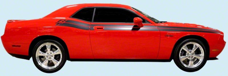Challenger 1971 Style Upper Body Split-Stripes with RT Logo; Carbon ...