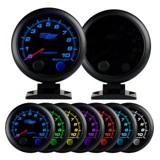 Challenger 3-3/4-Inch On-Dash Tachometer Gauge; Tinted 7 Color ...