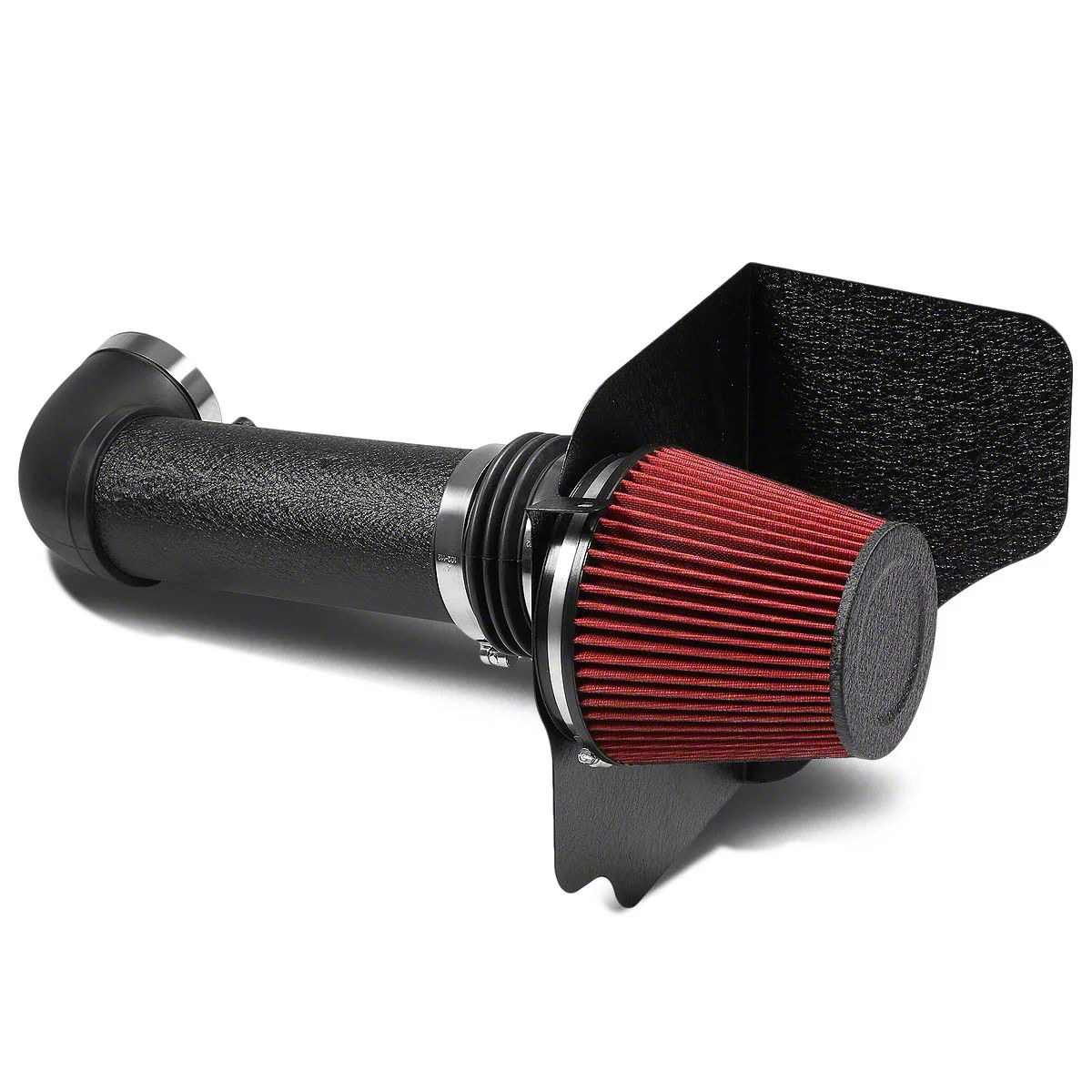 Challenger Aluminum Cold Air Intake with Red Filter; Black (08-10 V8 ...