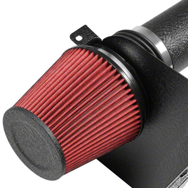 Challenger Aluminum Cold Air Intake with Red Filter; Black (08-10 V8 ...