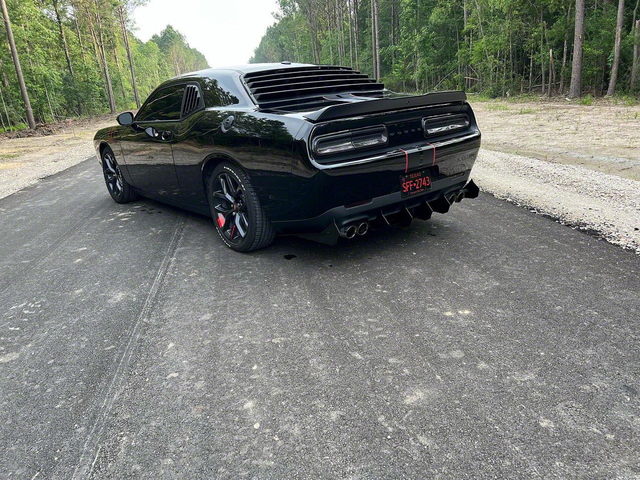 Challenger Aluminum Rear Diffuser; Matte Black (15-23 Challenger) - Free Shipping