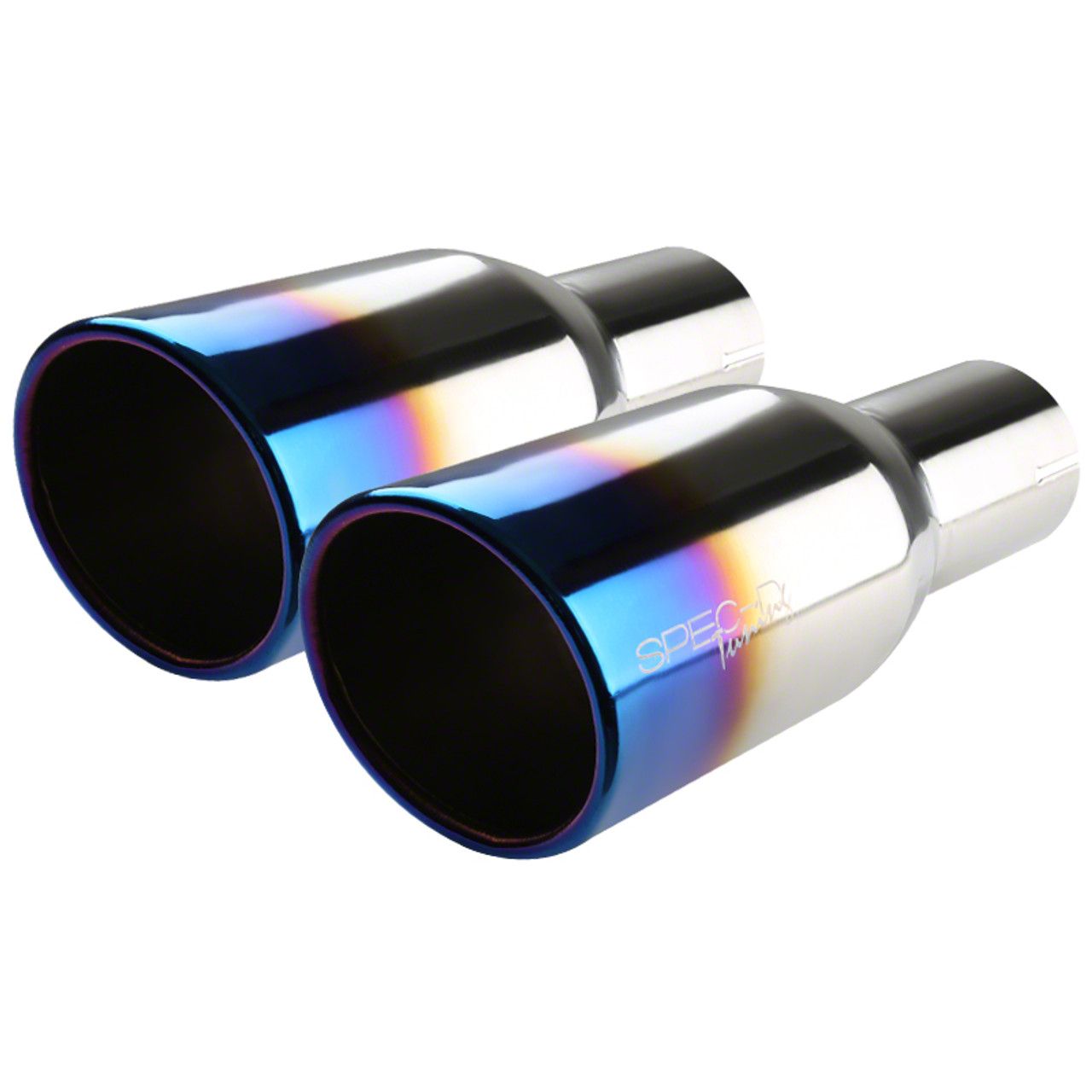 Challenger Angled Cut Round Exhaust Tips; 3.80-Inch; Burnt Blue Tip ...