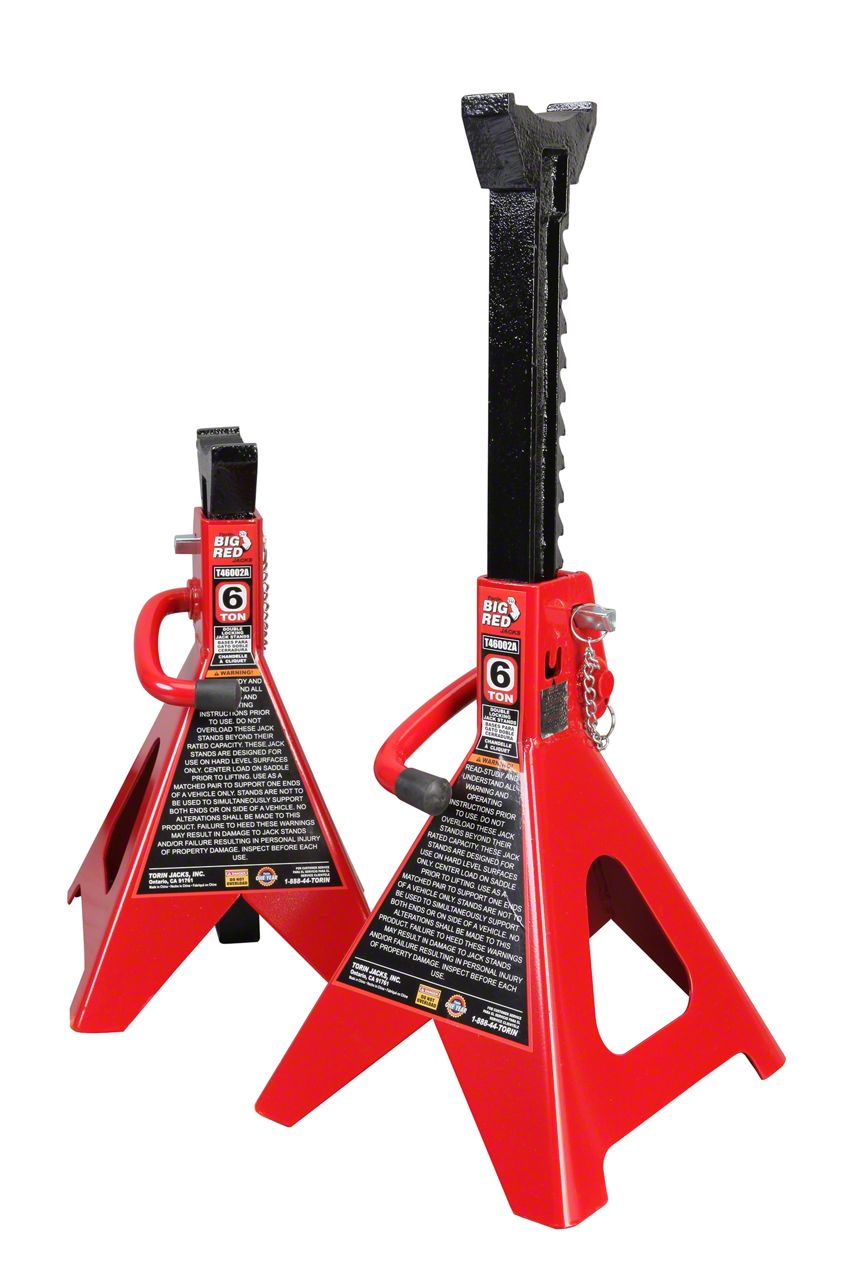 Challenger Big Red Double Lock Jack Stands; 6-Ton Capacity
