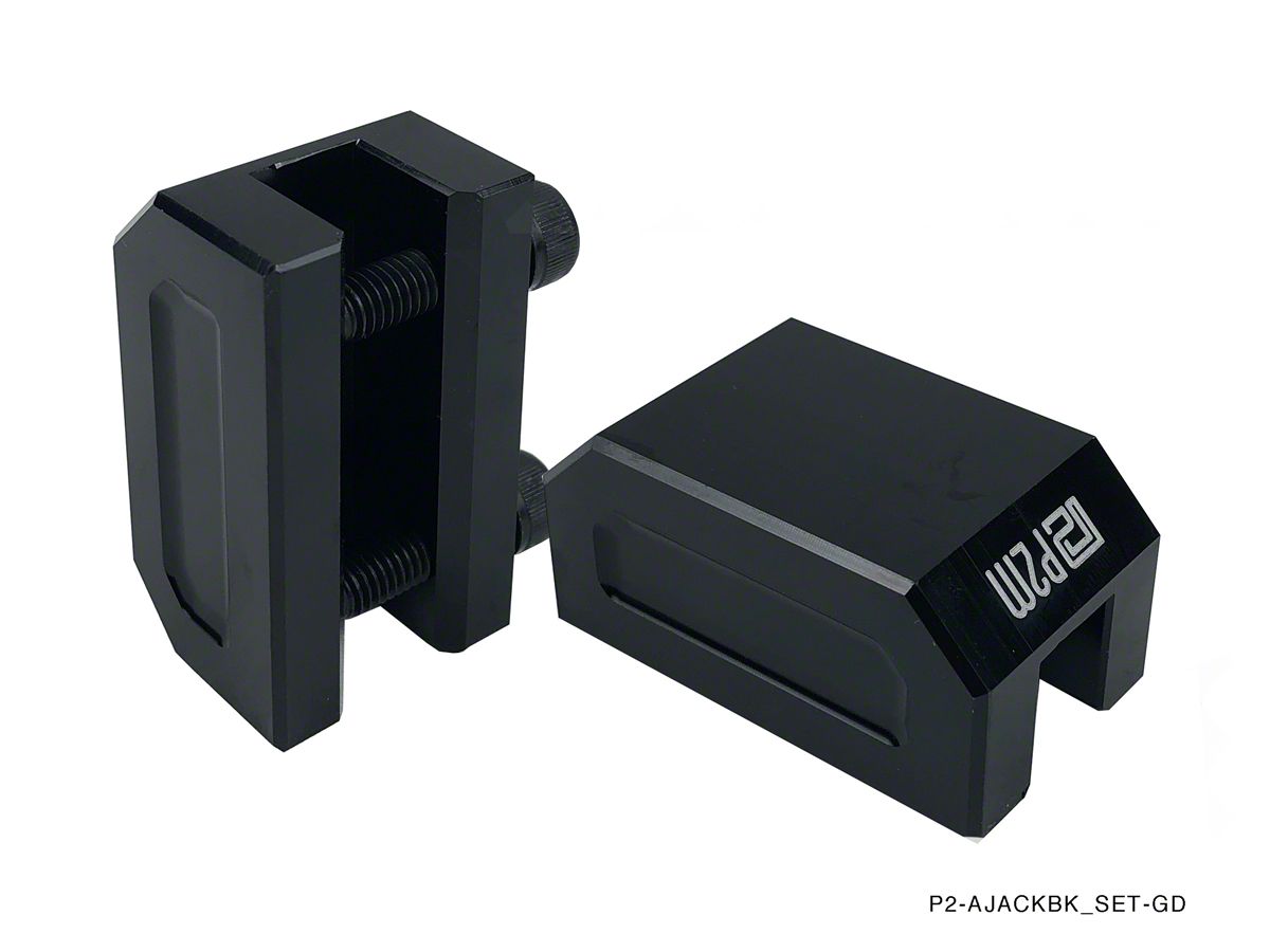 Challenger Billet Aluminum Frame Rail Jack Adapters; Black (Universal ...