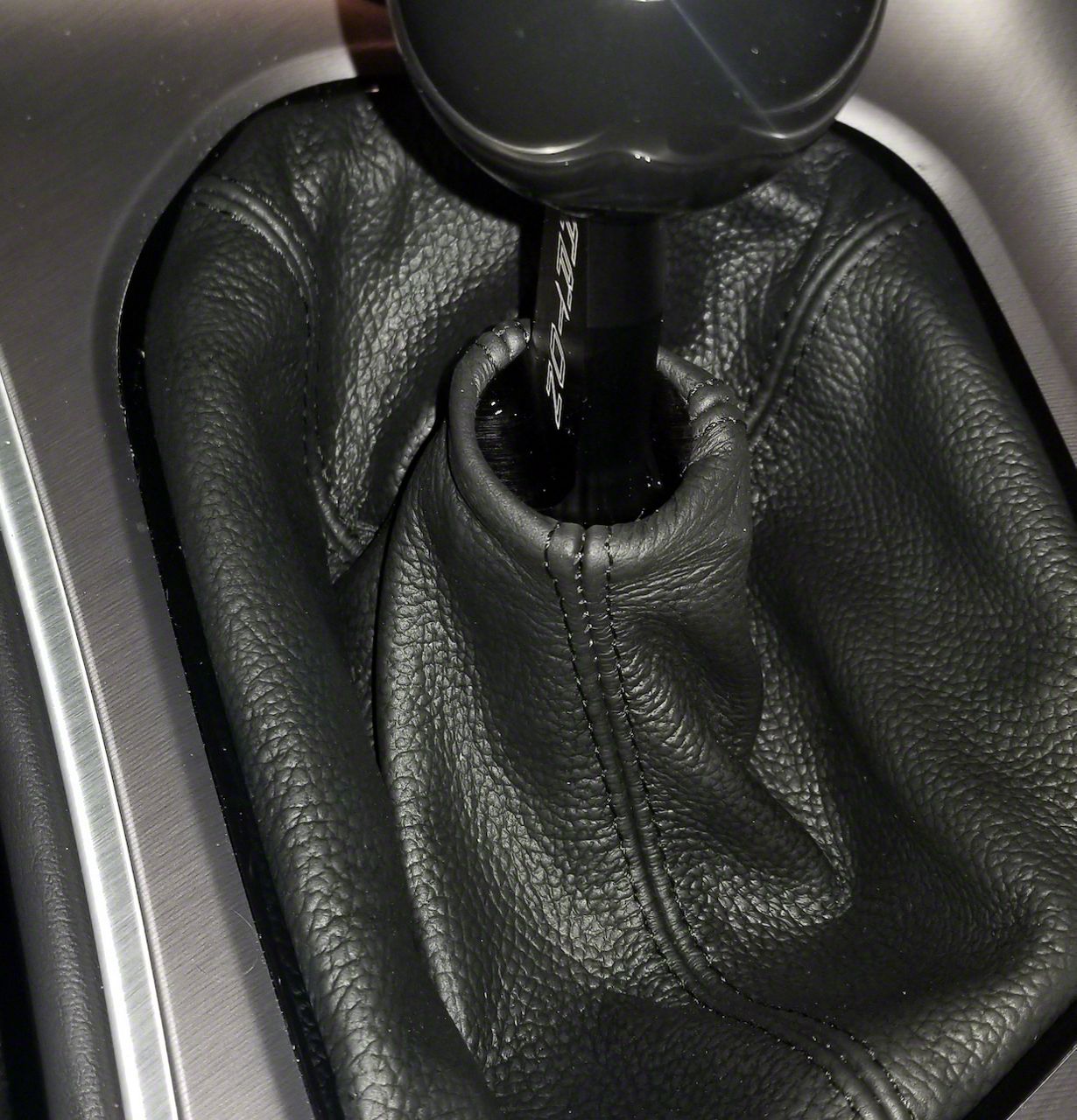 Challenger Manual Transmission Shifter Boot; Black Alcantara with Black ...