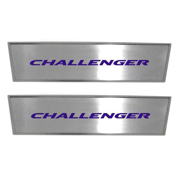 Challenger Brushed Door Badge Plate with Challenger Logo; Plum Crazy ...