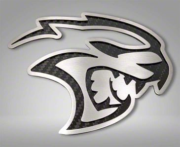 Challenger Brushed Hellcat Badges; Carbon Fiber (15-23 Challenger ...
