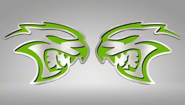 Challenger Brushed Hellcat Badges; Sublime Green Inlay (15-23 ...