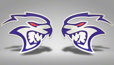 Challenger Brushed Hellcat Redeye Badges; Plum Crazy Purple Inlay (15 ...