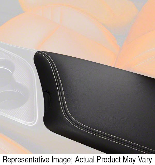 Challenger Carbon Fiber Vinyl Armrest Cover; Red Stitching (15-23 ...