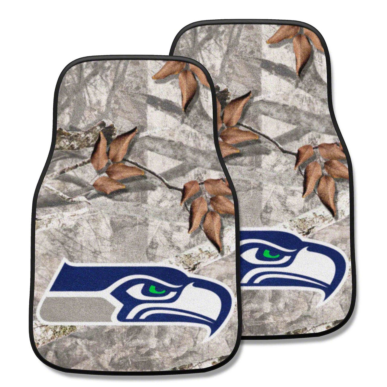 Challenger Carpet Front Floor Mats with Seattle Seahawks Logo; Camo ...