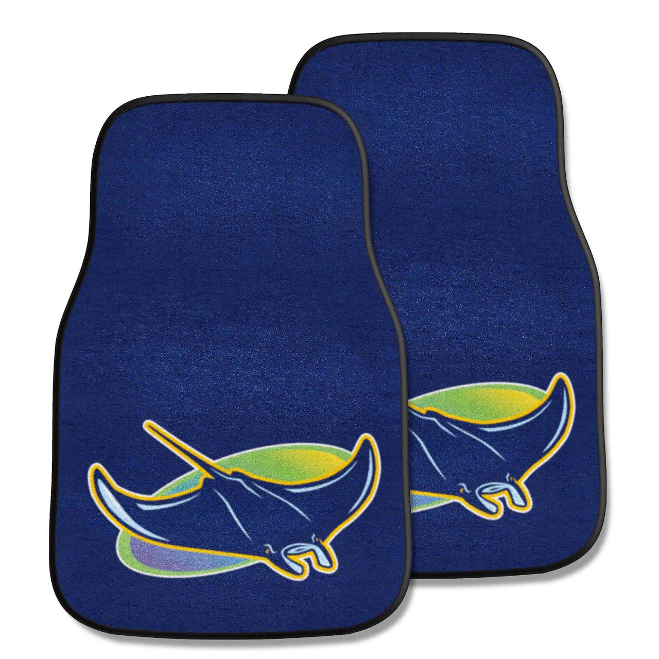 Challenger Carpet Front Floor Mats with Tampa Bay Rays Logo; Navy ...