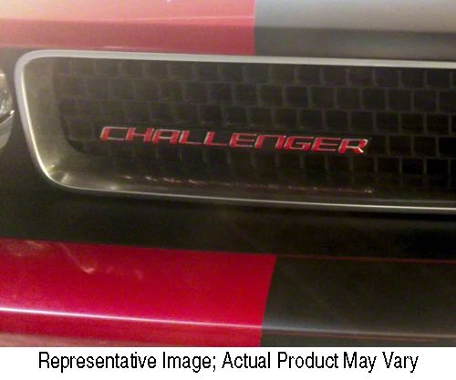 Challenger Challenger Grille Emblem Letter Overlay Decals; Carbon Fiber ...