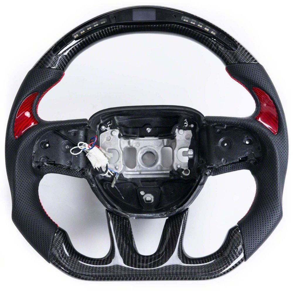 Challenger Custom Carbon Fiber Steering Wheel with LED Dash Display (15 ...