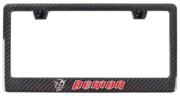 Challenger Demon Carbon Fiber License Plate Frame (Universal; Some ...