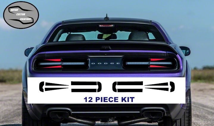 Challenger Design 12 Tail Light Decal; Gloss Black (15-23 Challenger ...