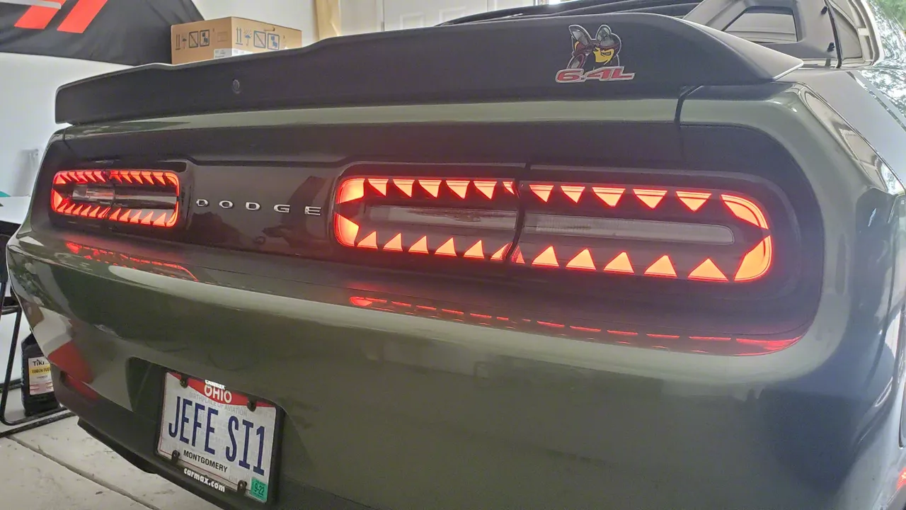 Challenger Design 7 Tail Light Decal; Gloss Black (15-23 Challenger ...