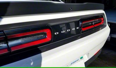 Challenger DODGE Trunk Lettering Emblem Overlay Decal; Battleship Grey ...