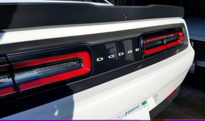 Challenger DODGE Trunk Lettering Emblem Overlay Decal; Gloss Black (08 ...