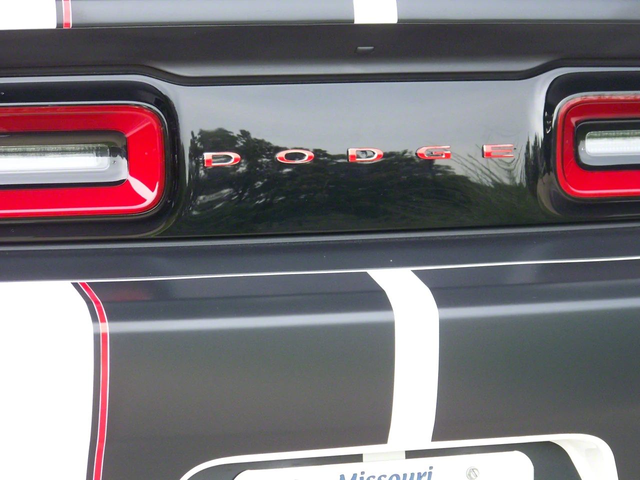 Challenger DODGE Trunk Lettering Emblem Overlay Decal; Reflective Black ...