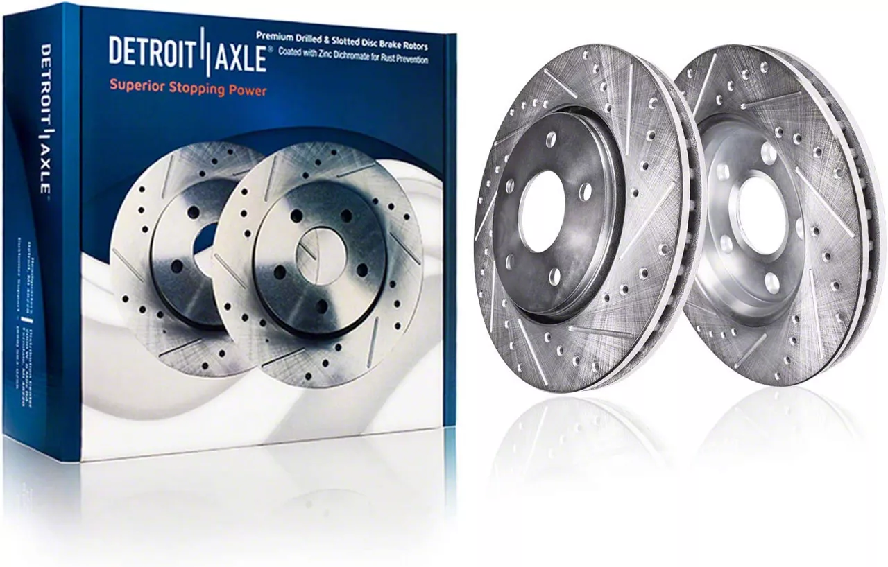 Challenger Drilled and Slotted Rotors; Front Pair (09-23 RWD Challenger ...