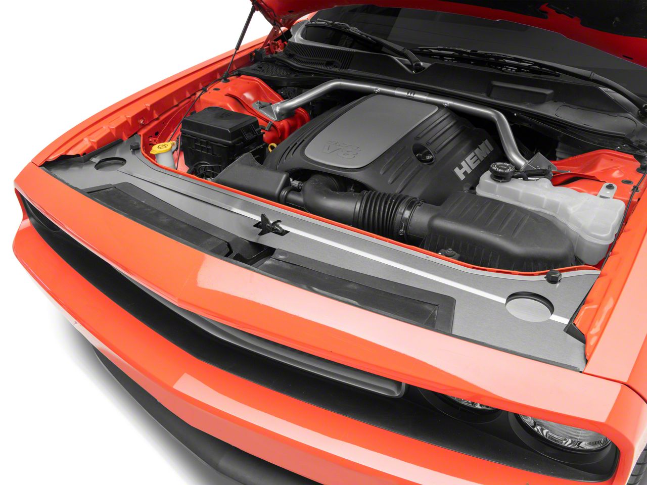 Challenger Engine Header Plate; Brushed (08-23 Challenger) - Free Shipping