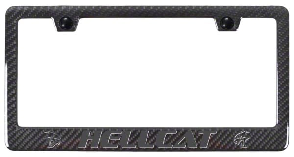 Challenger Hellcat Carbon Fiber License Plate Frame; Ghost (Universal ...