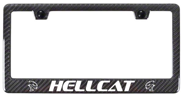 Challenger Hellcat Carbon Fiber License Plate Frame (Universal; Some ...