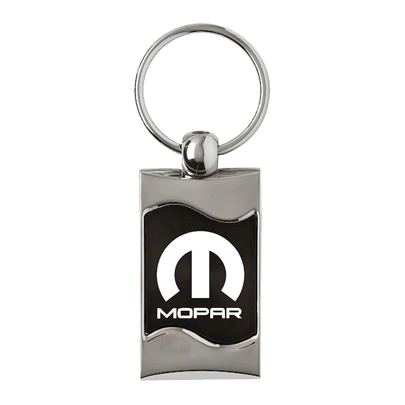 Challenger Key Chain; Mopar Rectangular Wave Key Fob