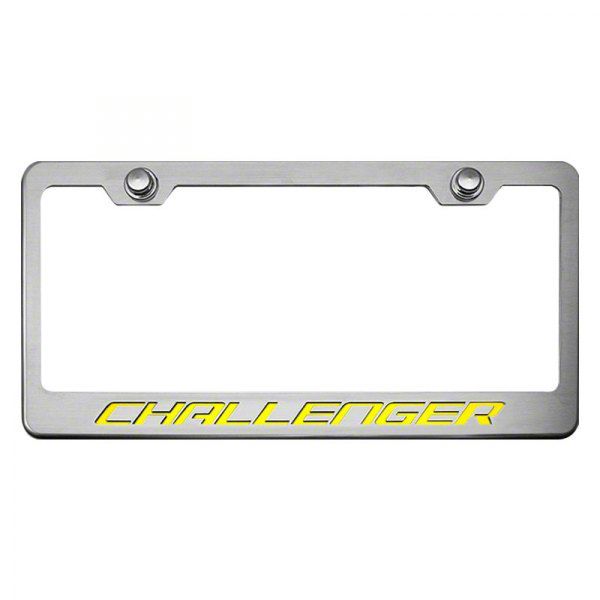 Challenger License Plate Frame with CHALLENGER Lettering; Solid Yellow ...