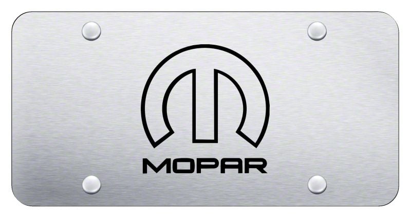 Challenger MOPAR Reversed Laser Etched License Plate; Brushed ...