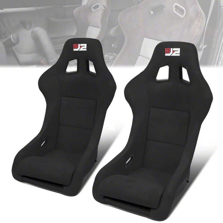 Challenger Microfiber Suede Medium Racing Bucket Seats with Seat ...