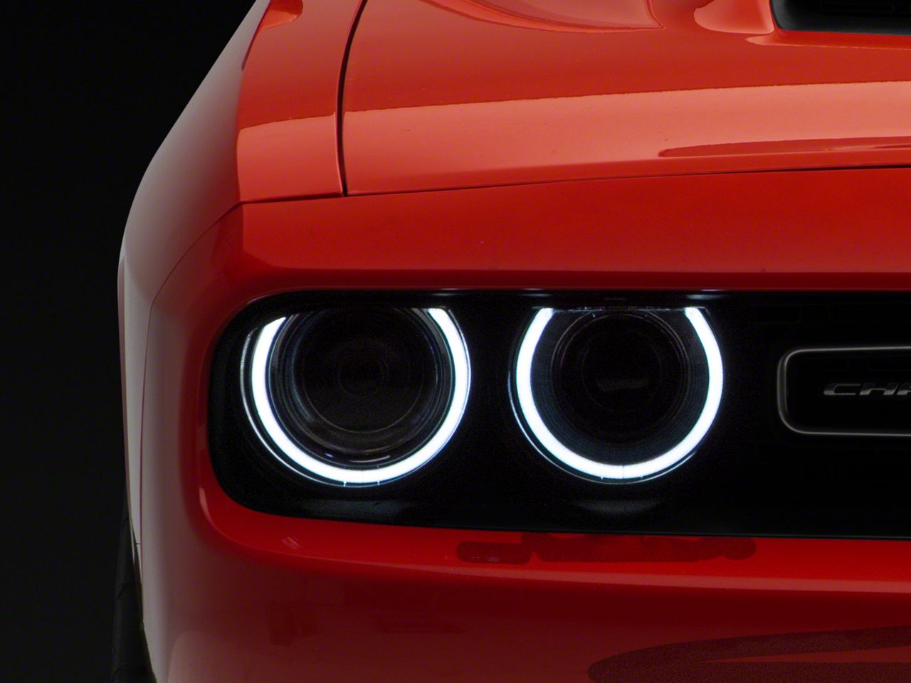 Challenger OEM Style Headlight with LED DRL; Driver Side; Black Housing ...