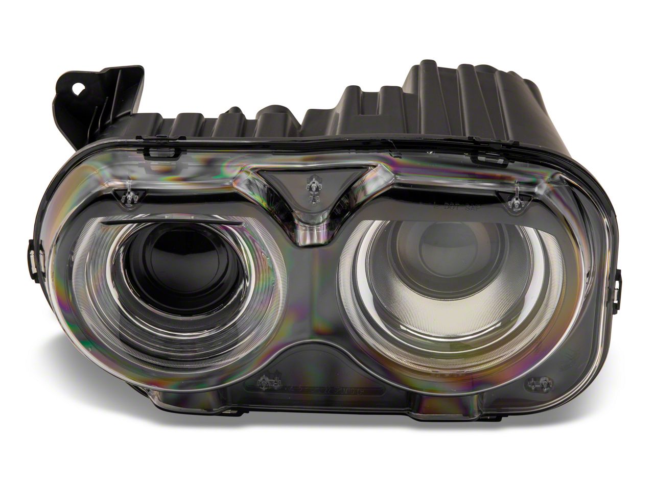 Challenger OEM Style Headlight with LED DRL; Driver Side; Black Housing ...