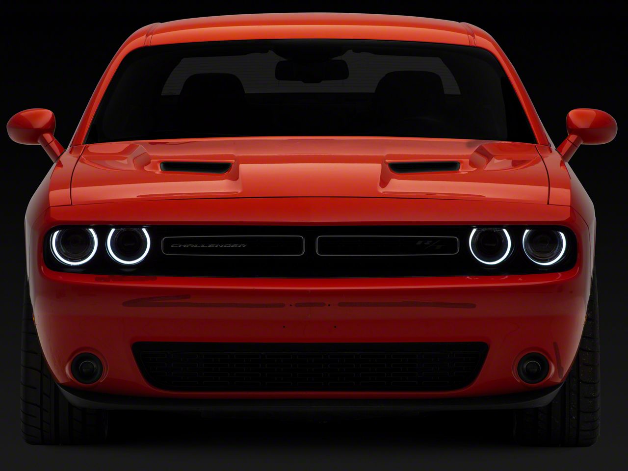 Challenger OEM Style Headlight with LED DRL; Driver Side; Black Housing ...
