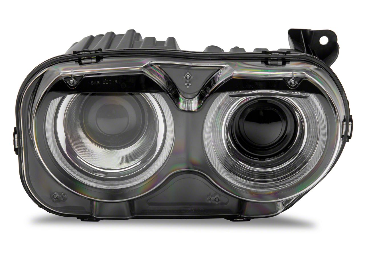 Challenger OEM Style Headlight with LED DRL; Passenger Side; Black ...