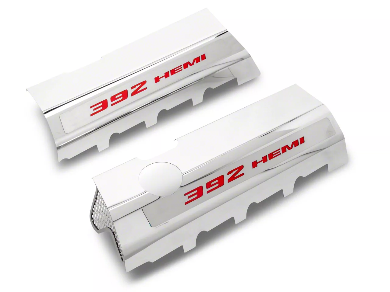 Challenger Polished Fuel Rail Covers with 392 HEMI Lettering; Solid ...