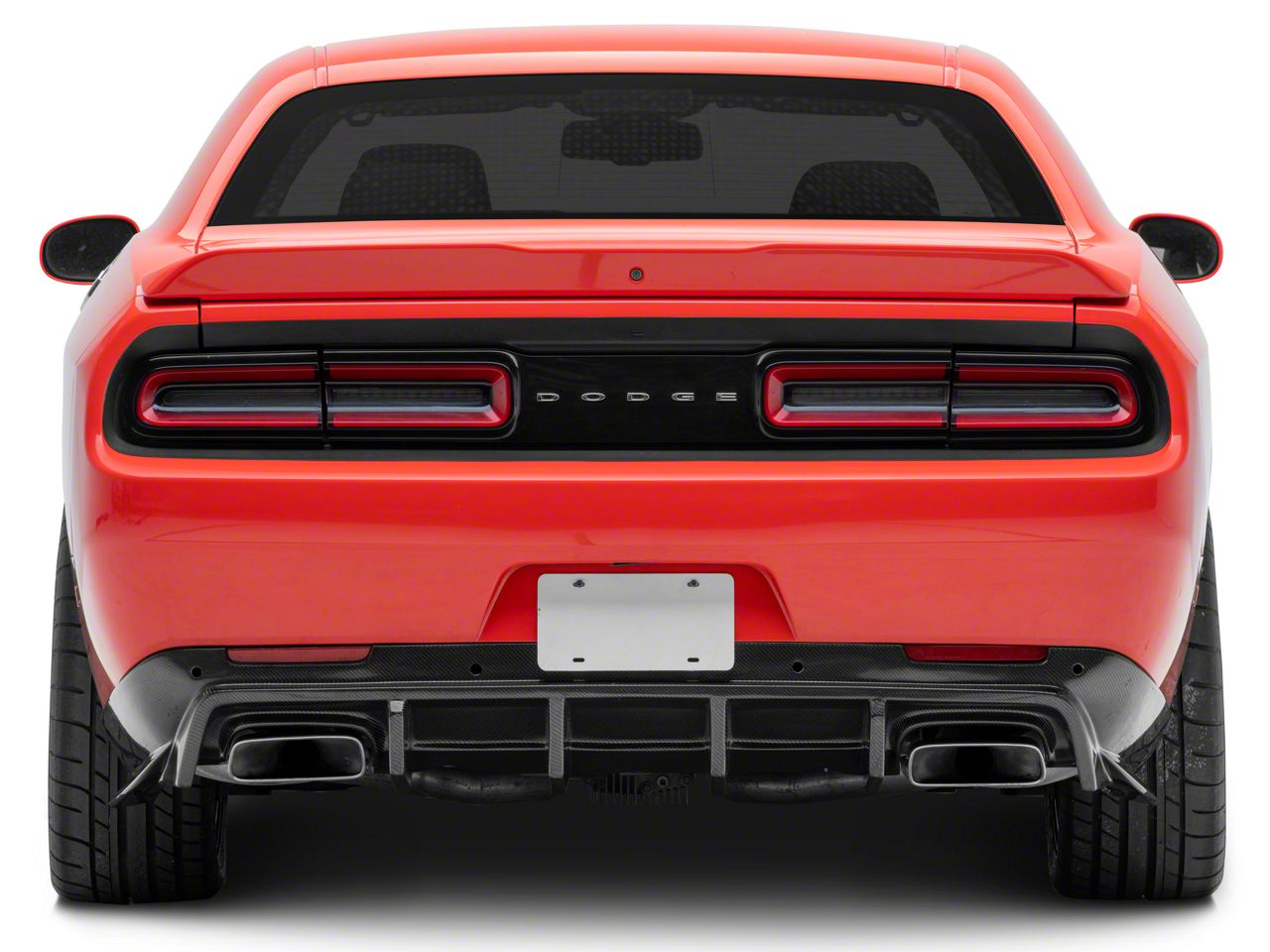 Challenger RC Rear Diffuser; Gloss Carbon Fiber (15-23 Challenger ...