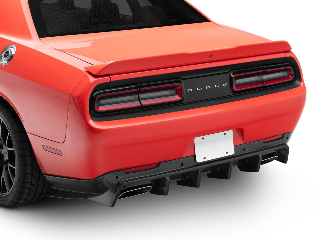 Challenger RC Rear Diffuser; Gloss Carbon Fiber (15-23 Challenger, Excluding Widebody) - Free ...