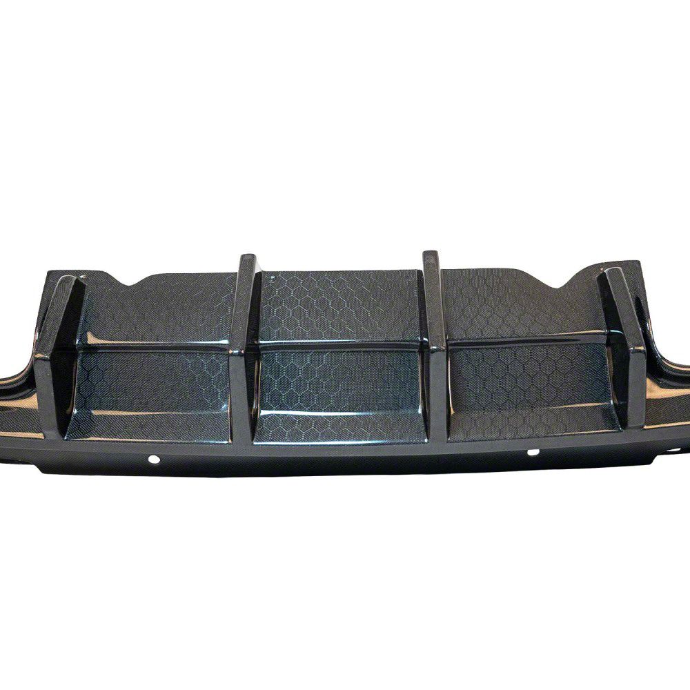 Challenger RC Rear Diffuser; Gloss Honeycomb Weave Carbon Fiber (15-23 ...