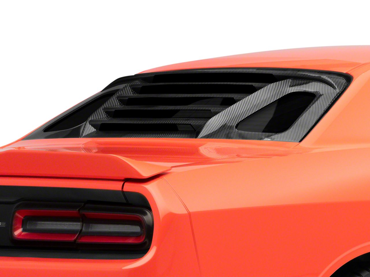 Challenger Rear Window Louvers; Carbon Fiber Print (08-23 Challenger ...