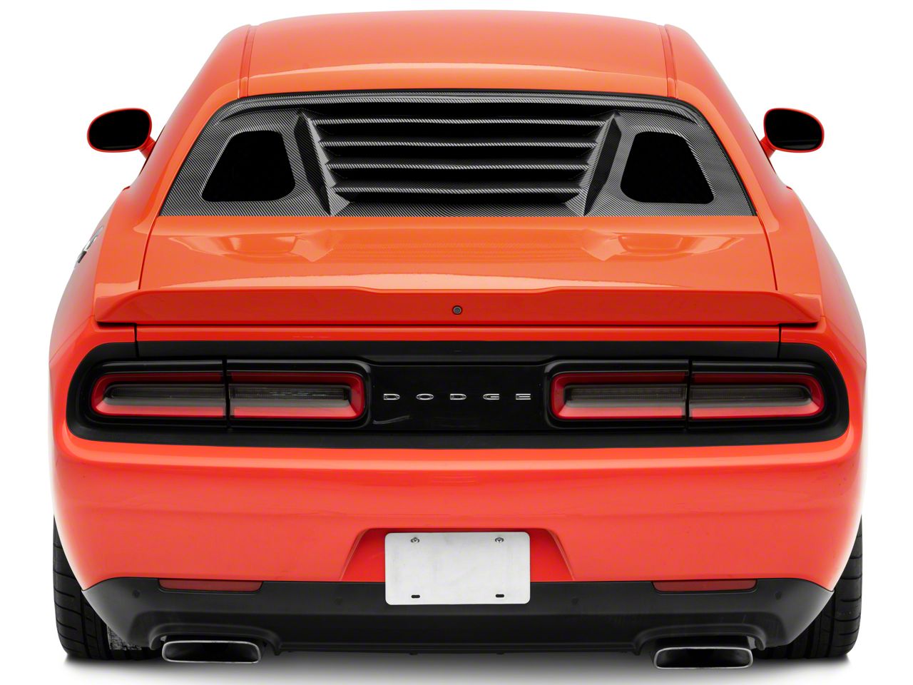 Challenger Rear Window Louvers; Carbon Fiber Print (08-23 Challenger ...