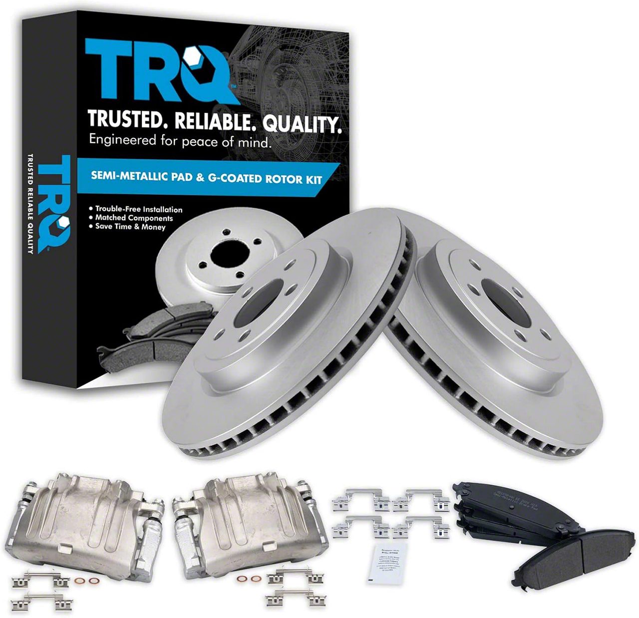 Challenger Semi-Metallic Brake Rotor, Pad and Caliper Kit; Front (09-11 ...