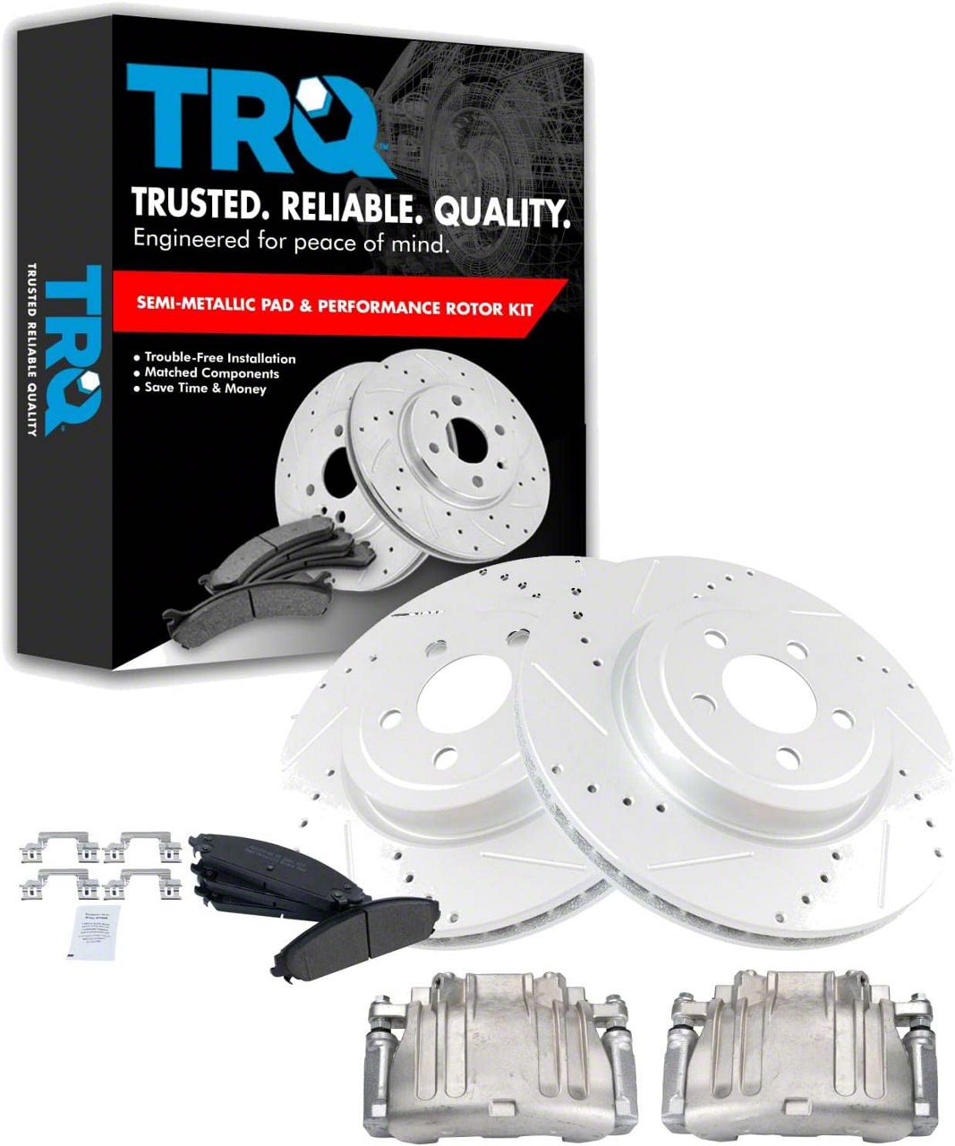 Challenger Semi-Metallic Performance Brake Rotor, Pad, and Caliper Kit ...